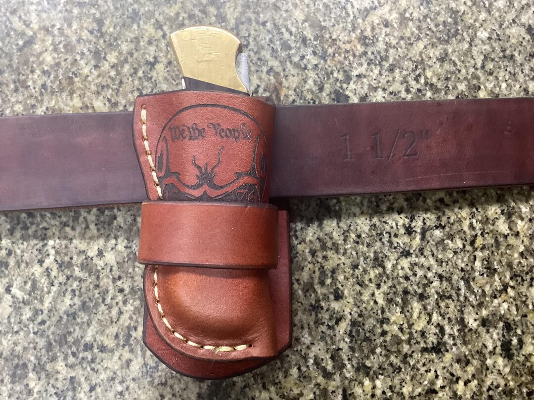 Leather Pocket Knife Case Sheath Buck 112 Buscadero (sheath Only) - Etsy