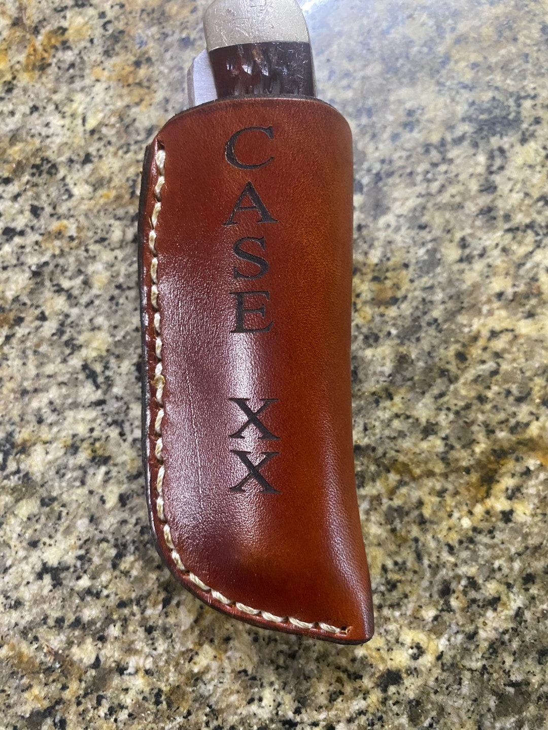 Personalized Custom Leather Pocket Knife Case Sheath Handmade Trapper ...