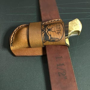Custom Leather Pocket Knife Case Sheath Handmade Buck 112 Buscadero ...