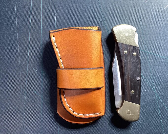 Custom Leather Pocket Knife Case Sheath Handmade Buck 112 Buscadero ...