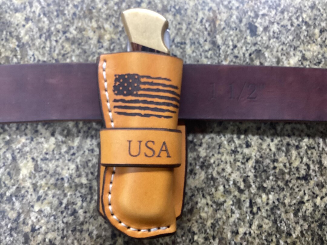 Leather Pocket Knife Case Sheath Buck 110 Buscadero (sheath Only) - Etsy