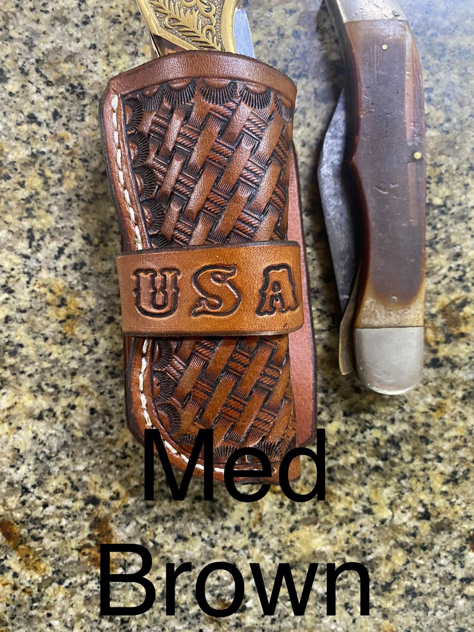 Personalized Custom Leather Belt Pocket Knife Pancake Sheath - Etsy