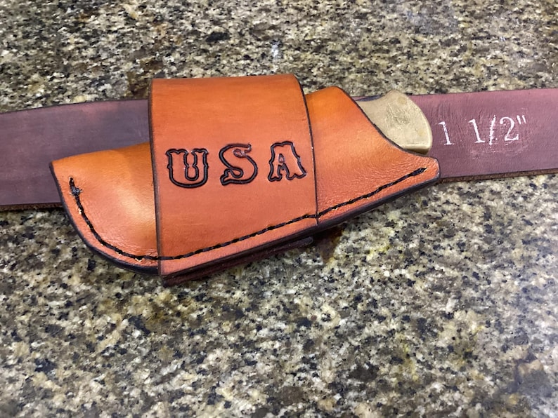 Custom Leather Folding Knife Sheath, Horizontal Carry, (sheath Only) - Etsy