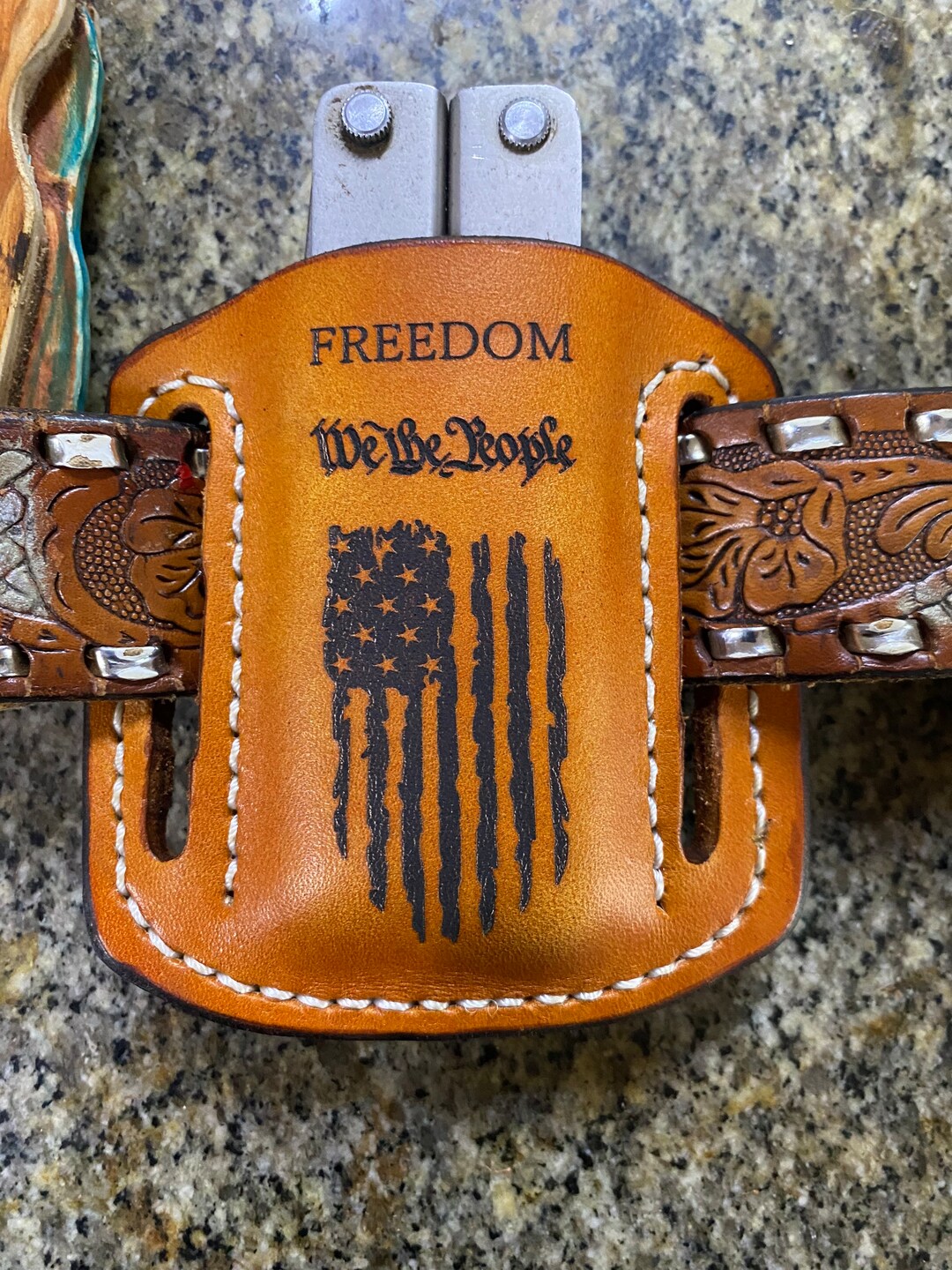 Personalized Leather Pocket Knife Case Sheath Handmade Gerber 650, G6 ...