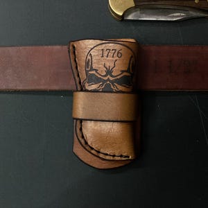 Custom Leather Pocket Knife Case Sheath Handmade Buck 112 Buscadero ...