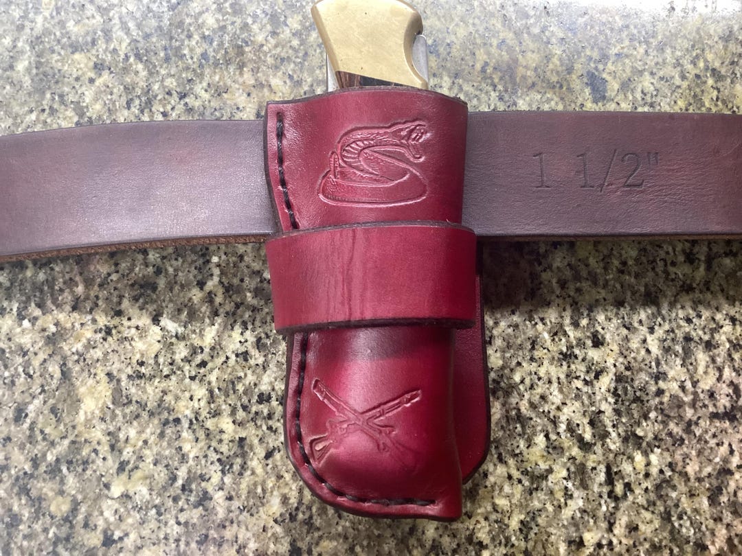 Leather Pocket Knife Case Sheath Buck 110 Buscadero (sheath Only) - Etsy