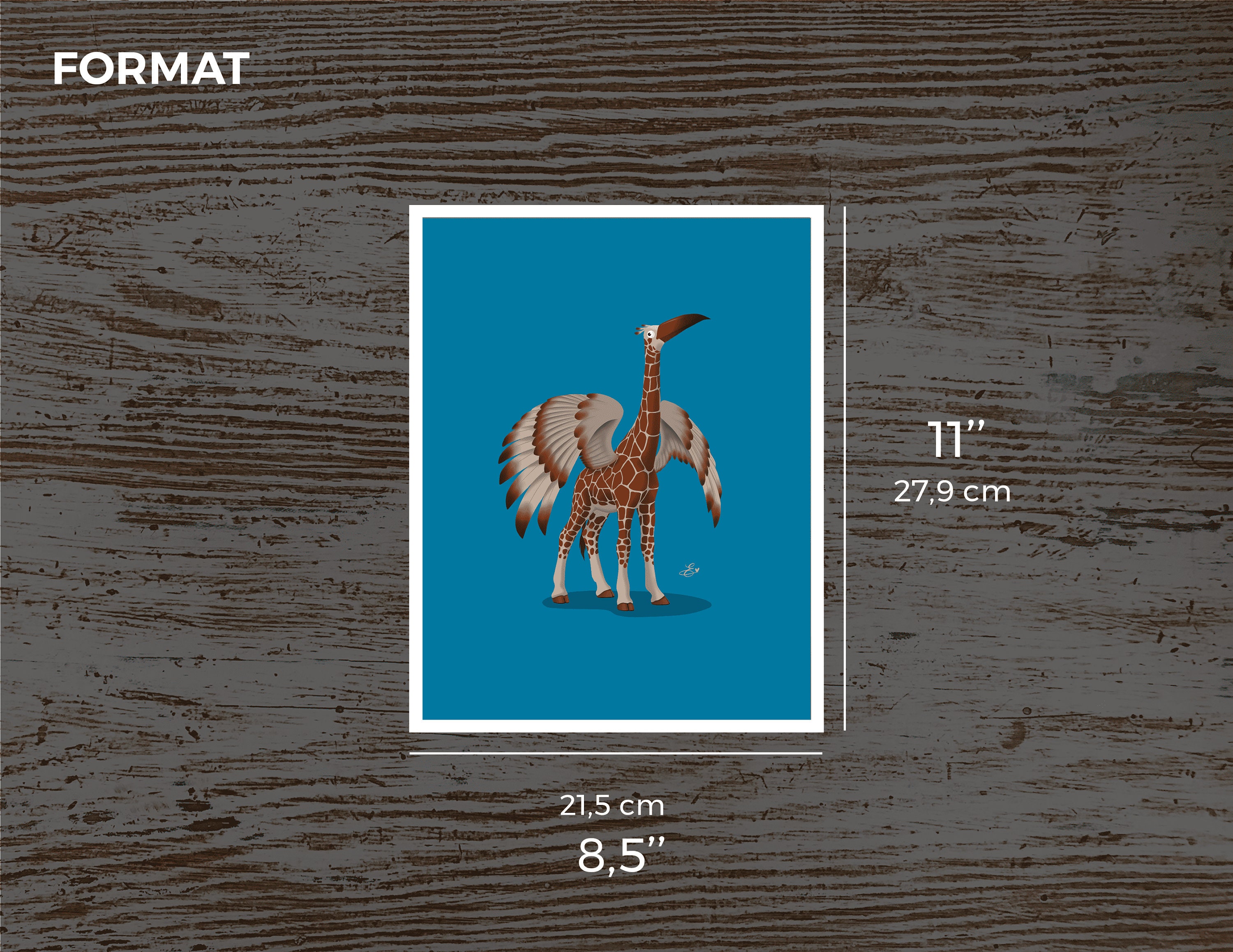 Illustration - Flying Giraffe - Etsy