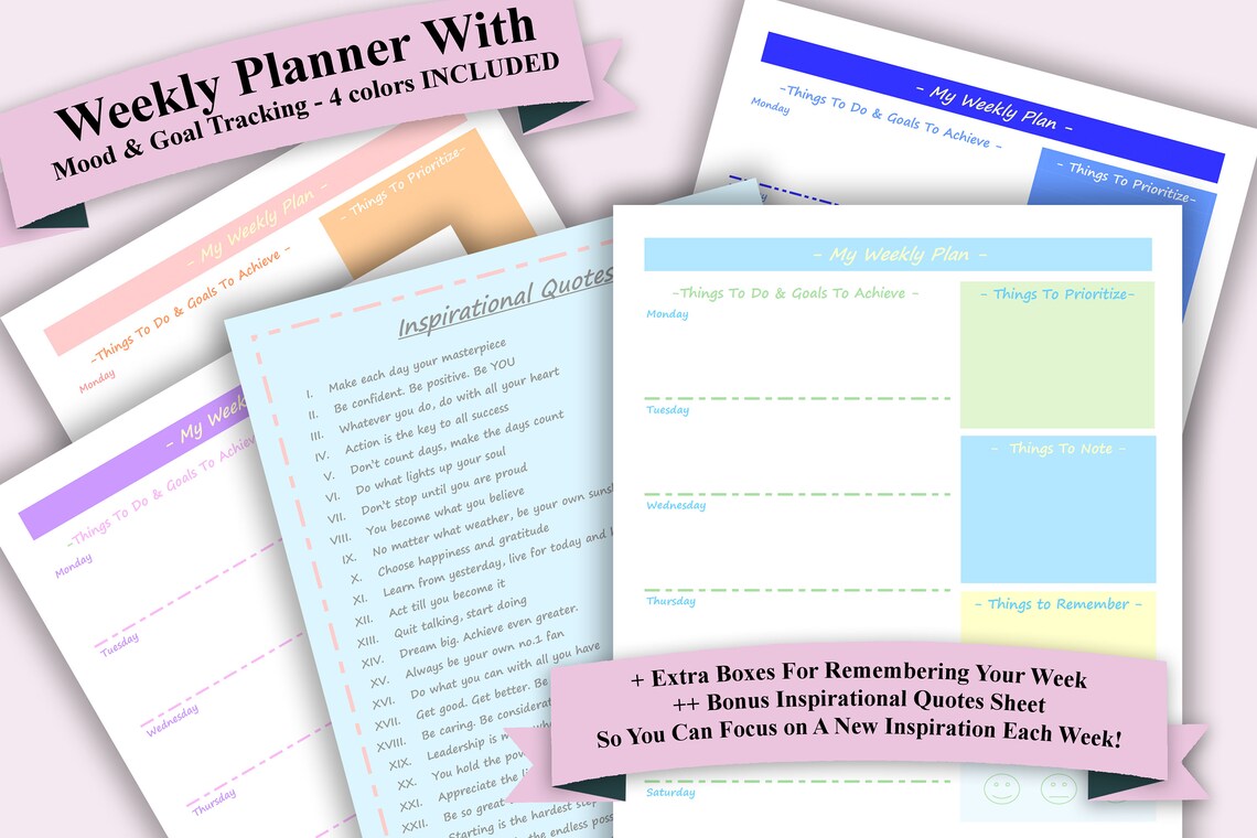 Printable Weekly Planner + Priority Planner Bundle | Eisenhower Matrix ...