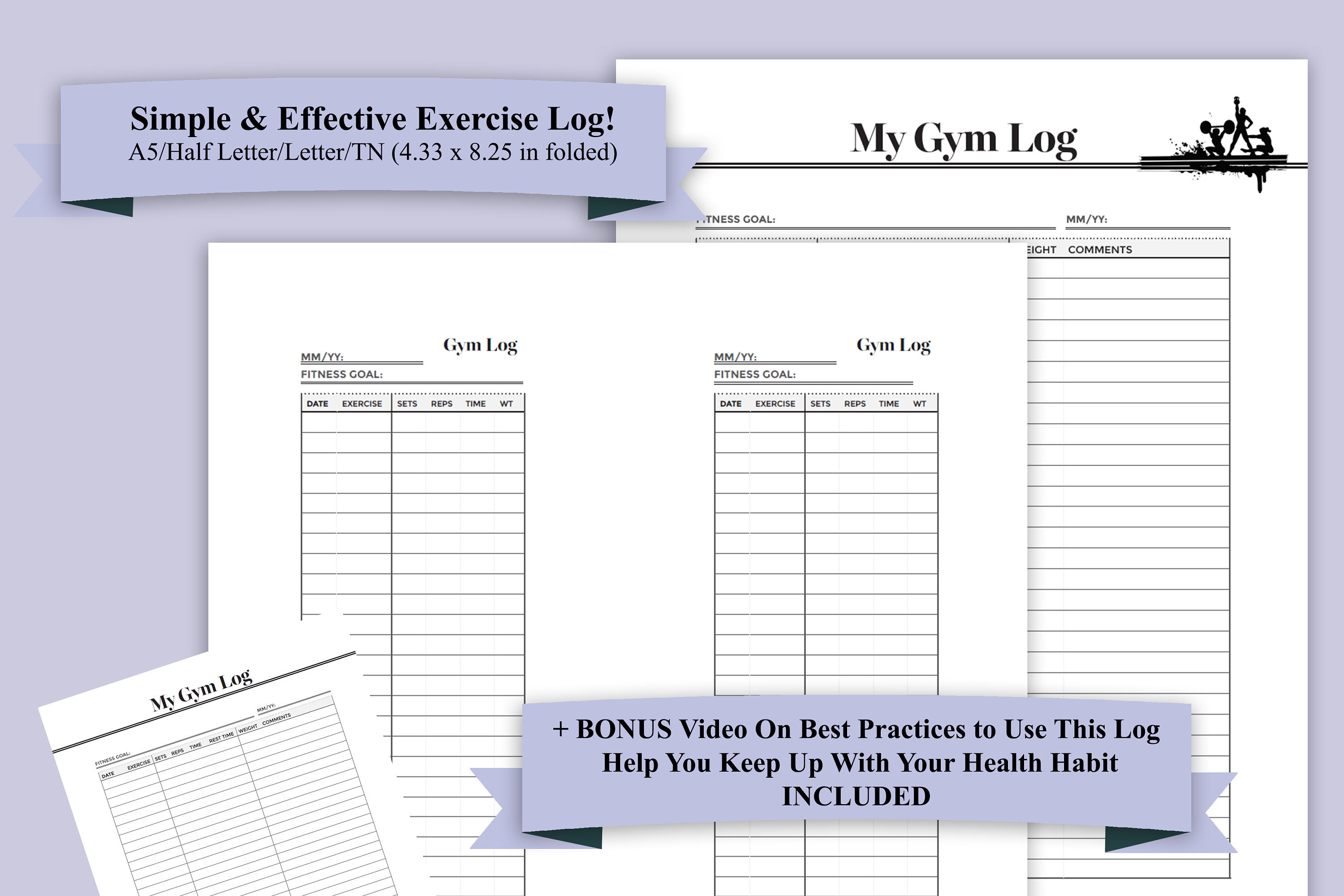 Printable Workout Log Template for Gym Goers - Etsy
