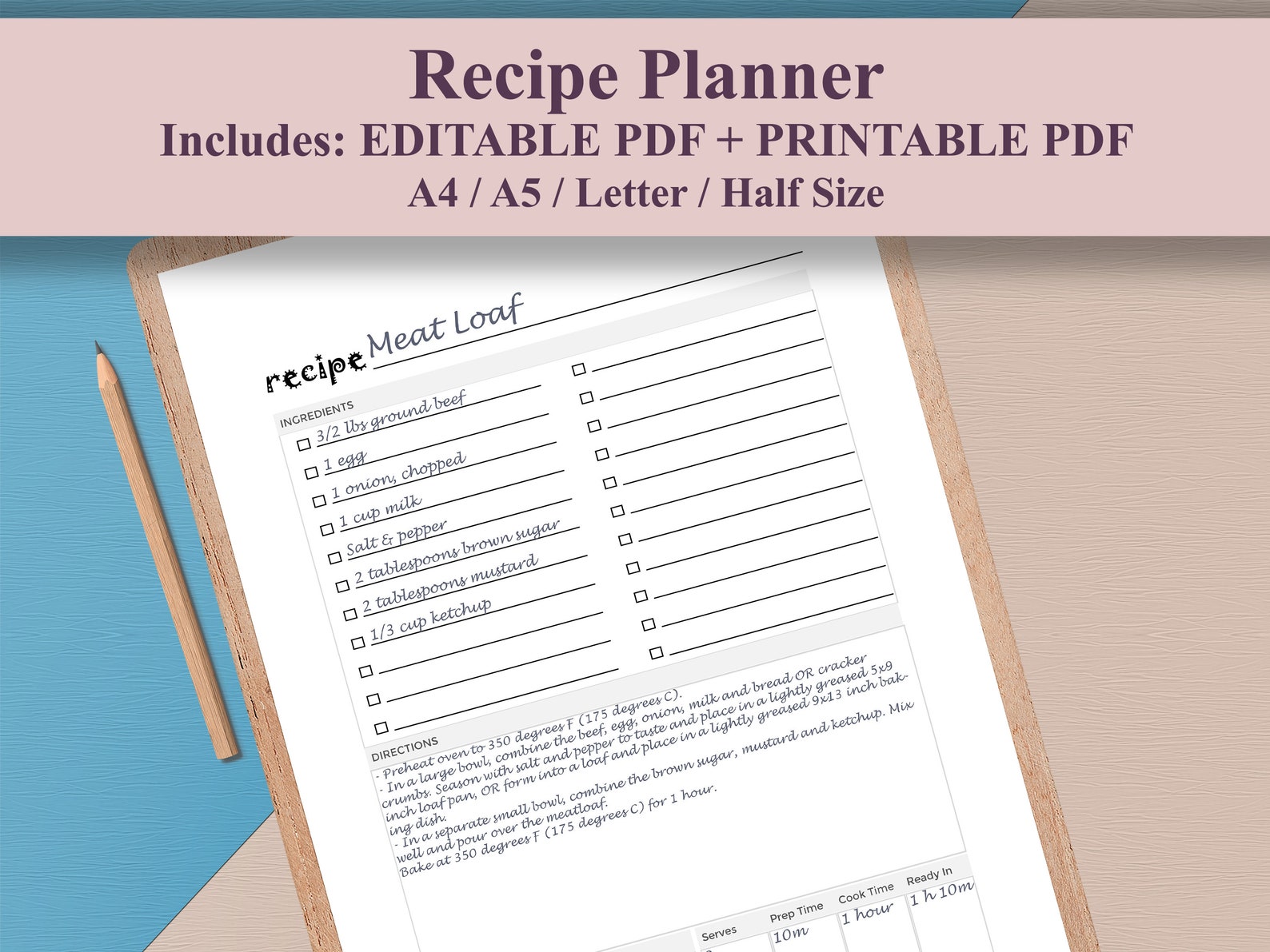 Printable Food Log + Grocery List Template + Meal Planner + Editable ...