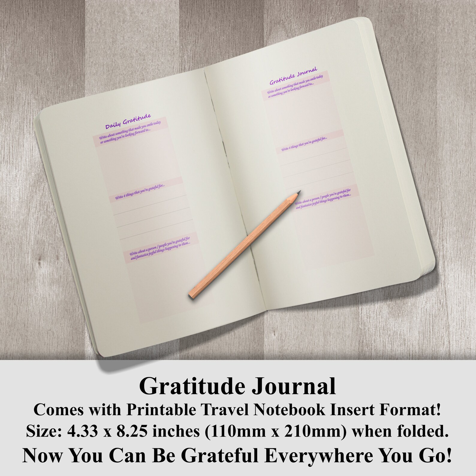 Daily Gratitude Journal Printable | 3 Gratitude Prompts | EDITABLE PDF ...