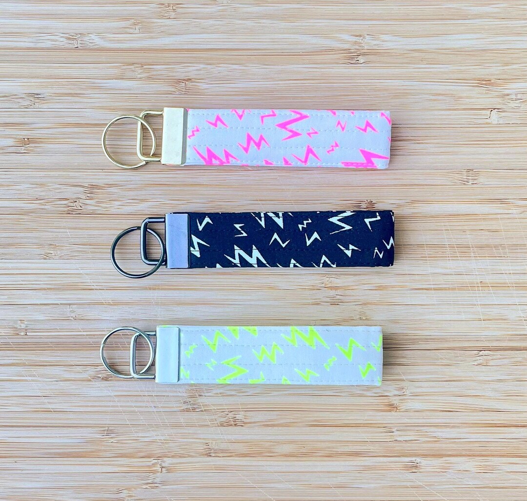 Key Fob | Keychain | Glow in the Dark | Lightning Bolts - Etsy