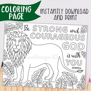 Be Strong and Courageous - PRINTABLE - Instant Download - Christian ...