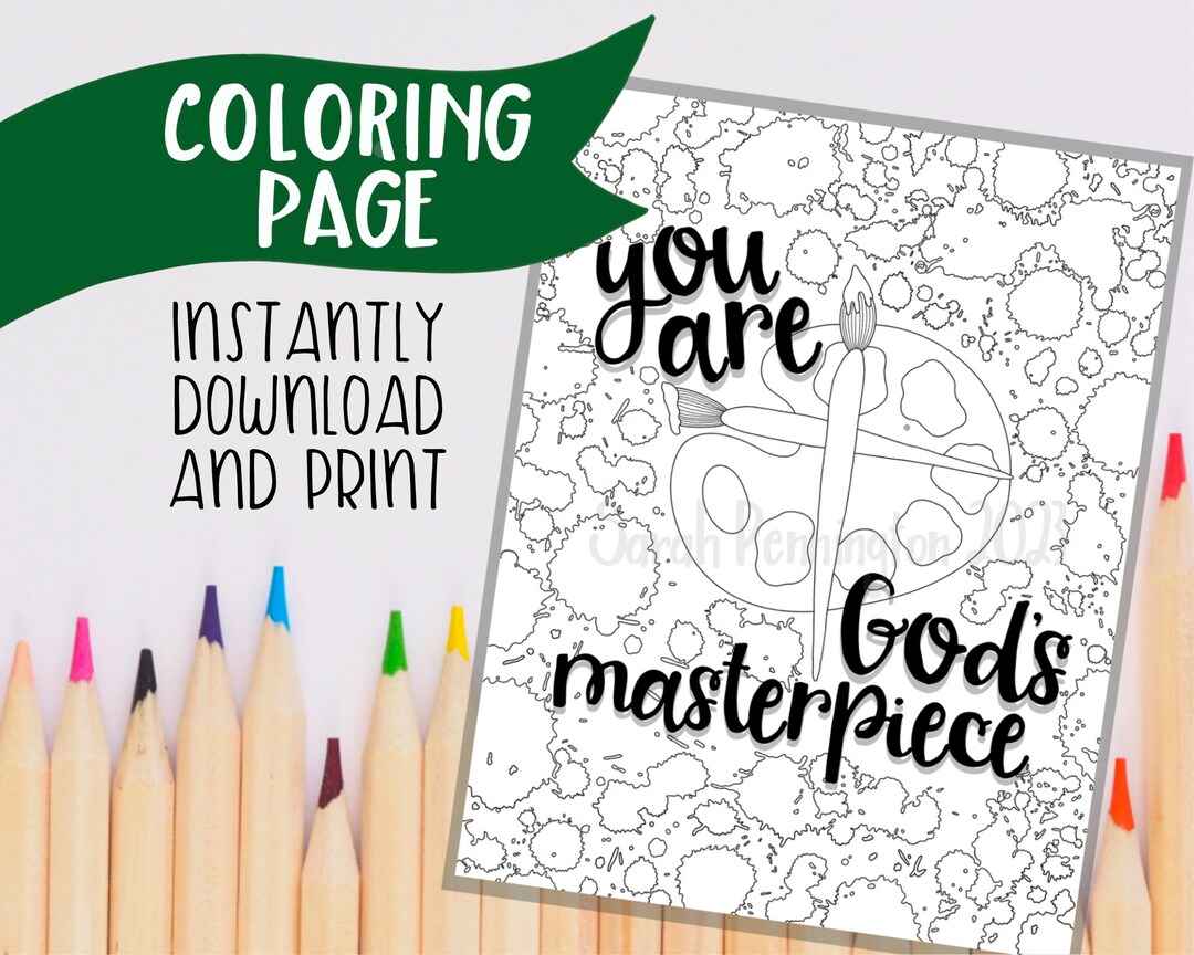 You Are God's Masterpiece Coloring Page: Print at Home (instant Digital ...