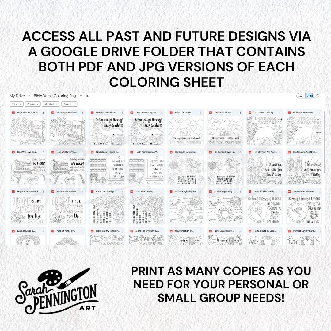 Bible Verse Coloring Pages Bundle: Christian Art, Scripture (digital ...