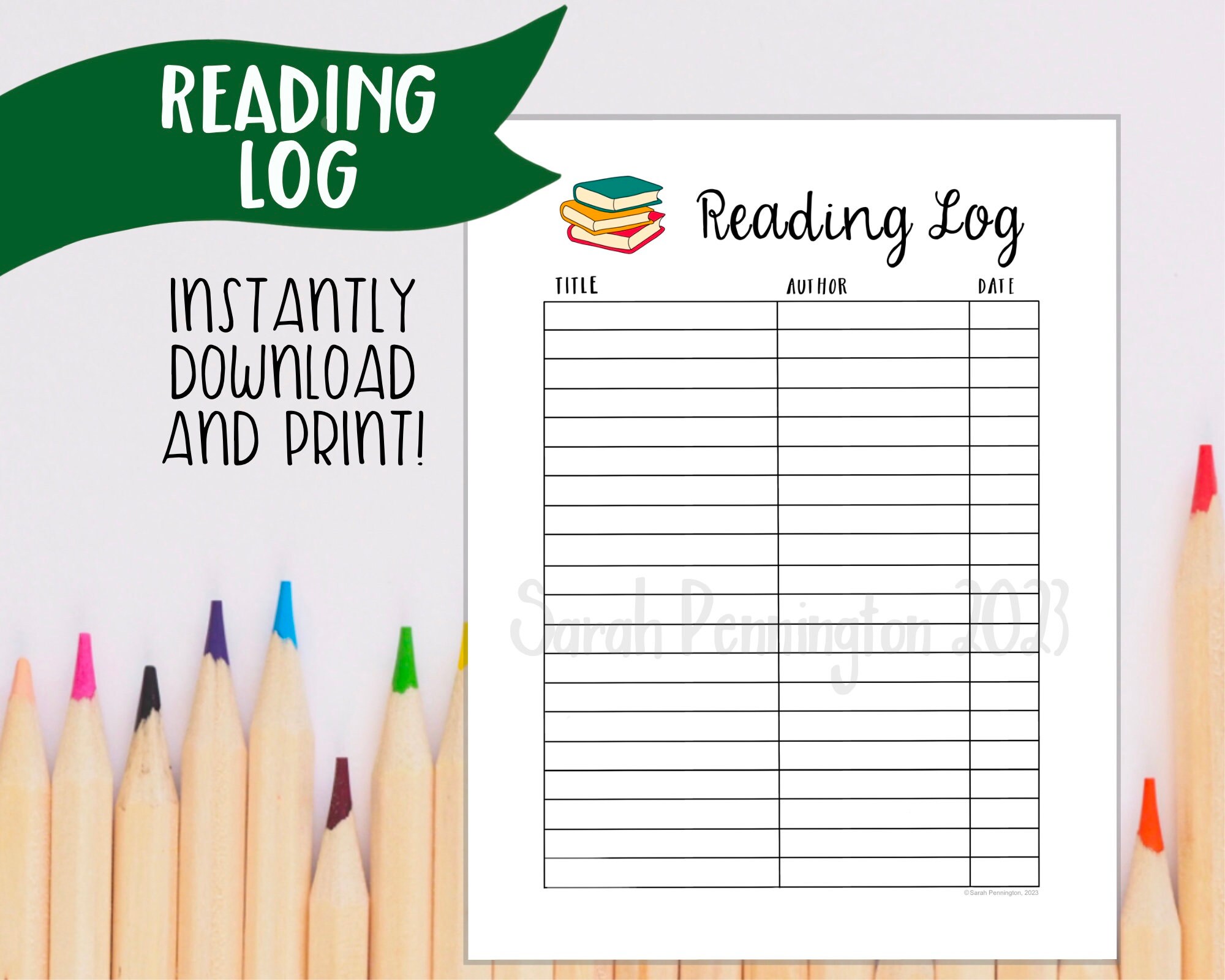 Printable Reading Log - Homeschool Records - Reading Challenge Chart ...