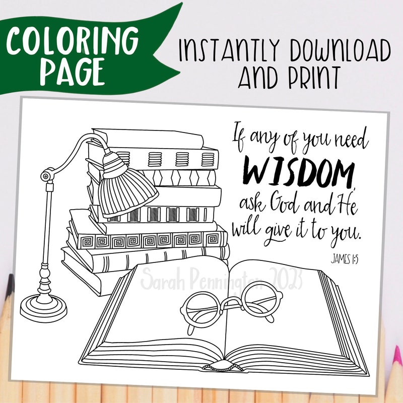 Wisdom Coloring Page - Etsy