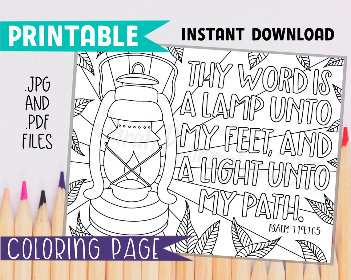 Light for My Path PRINTABLE COLORING PAGE Instant Download - Etsy