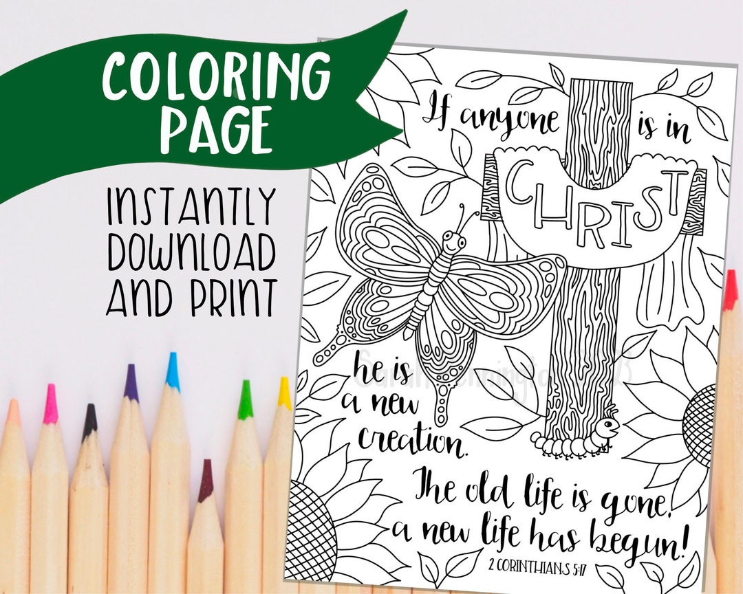New Creation Coloring Page - 2 Corinthians 5:17 (digital Download ...