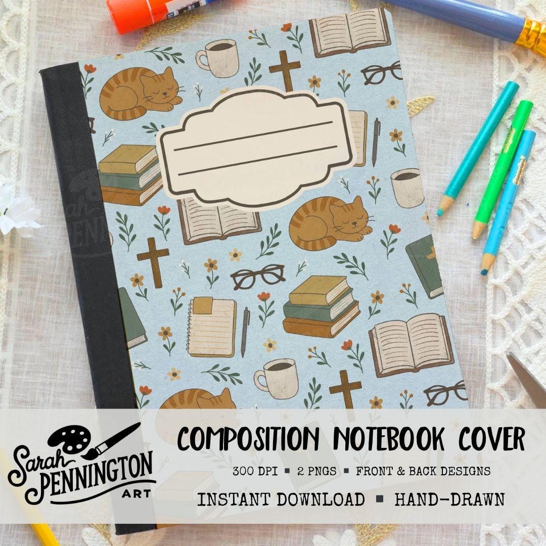 Bible Study Notebook Cover – Christian Composition Book Sticker Decal ...