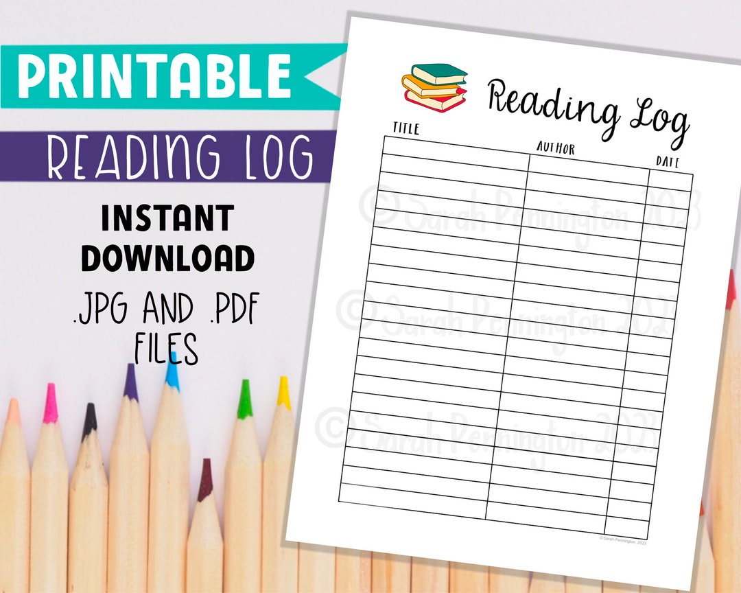 Printable Reading Log Homeschool Records Reading Challenge - Etsy