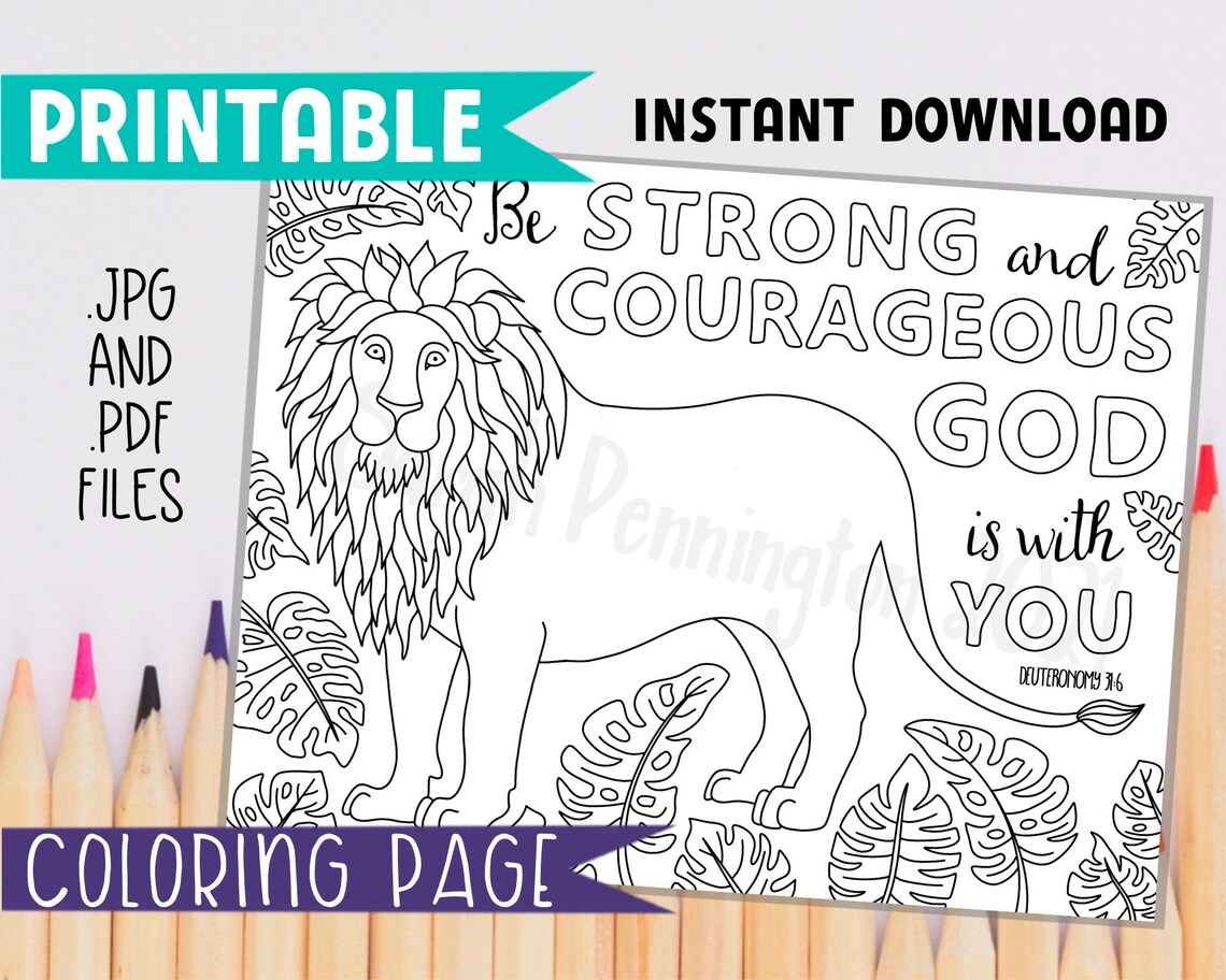 Be Strong and Courageous PRINTABLE Instant Download - Etsy