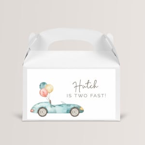 Racing Favor Box Label, Editable Template, Two Fast Two Curious ...
