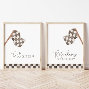 Pit Stop Table Sign, Refueling Station Sign, Editable Template, Fueling ...