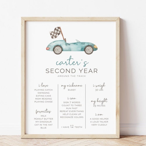 Two Fast Milestone Poster Second Year Sign Growing 2 Fast - Etsy