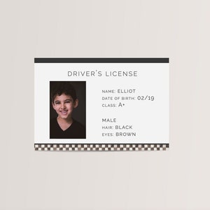Driver's License Card, Editable Template, Printable ID Badge, Racing ...