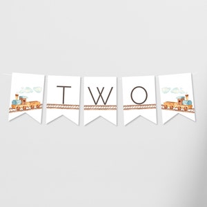 Chugga Chugga Two Two Birthday Banner, Editable Template, Turning 2 ...