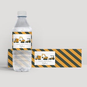 Construction Water Bottle Labels, Editable Template, Stop the Traffic ...