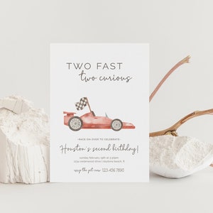 Two Fast Two Curious Birthday Invitation, Editable Template, Turning 2 ...