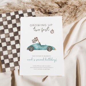 Growing up Two Fast Birthday Invitation Editable Template - Etsy