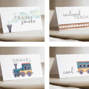 Train Theme Food Tent Labels, Editable Template, Steam Locomotive ...