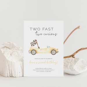 Two Fast Two Curious Birthday Invitation Editable Template - Etsy