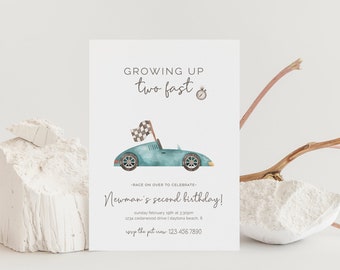 Growing up Two Fast Birthday Banner Editable Template - Etsy