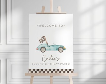 Two Fast Two Curious Welcome Sign, Editable Template, Racing Birthday ...