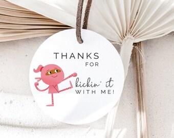 Ninja Thank You Tags Warrior Birthday Labels Editable - Etsy