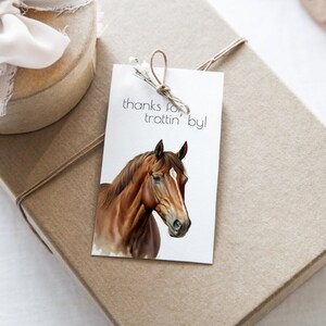 Horse Thank You Labels, Editable Template, Cowboy Thank You Favor Tags ...