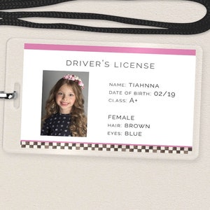 Driver's License Card, Editable Template, Printable ID Badge, Racing ...