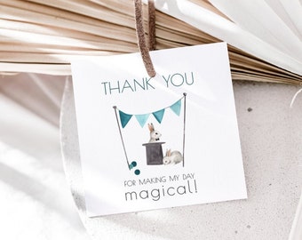 Girl Magic Show Thank You Labels Editable Template Magician - Etsy
