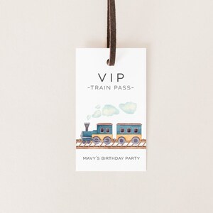 VIP Train Pass, Editable Template, Steam Locomotive Party Extra, Chugga ...