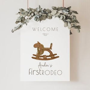 First Rodeo Birthday Welcome Sign, Editable Template, My 1st Rodeo Sign ...