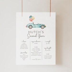 Two Fast Milestone Poster, Second Year Sign, Growing 2 Fast Editable ...