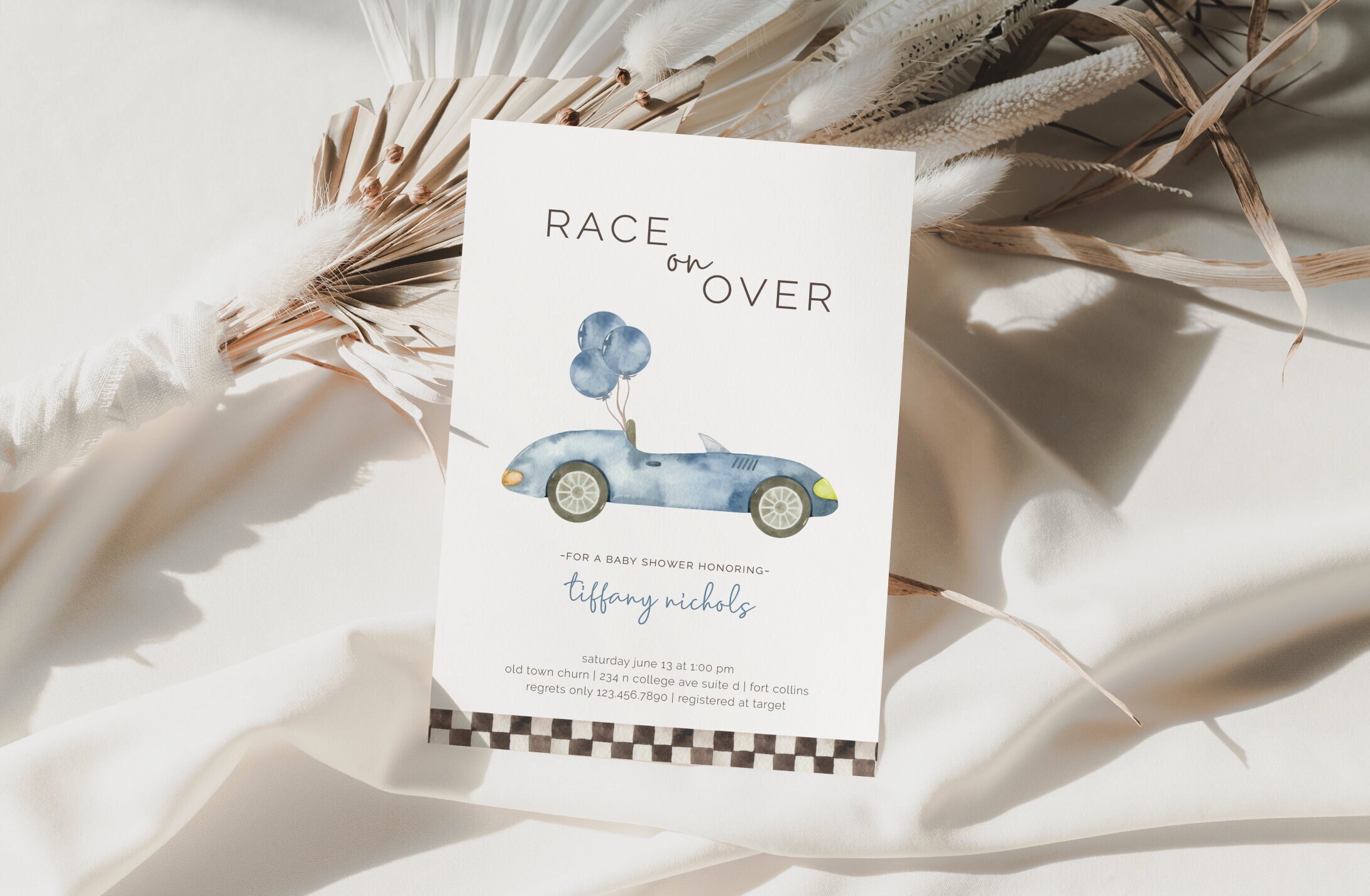 Racing Baby Shower Invitation Editable Template Our Little - Etsy