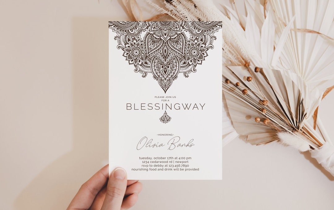 Blessingway Invitation, Editable Template, Henna Mother's Blessing ...
