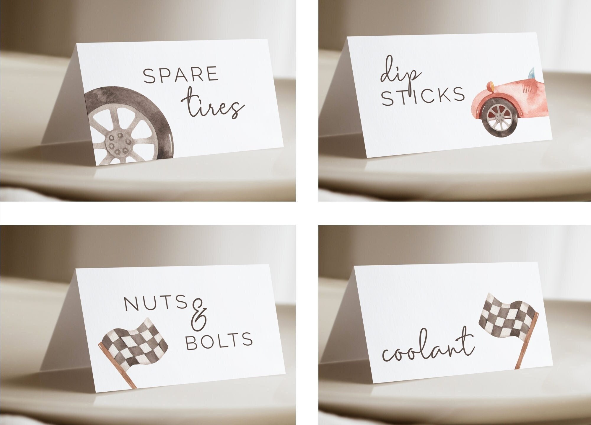 Race Car Food Tent Labels Editable Template Vintage Race Car - Etsy