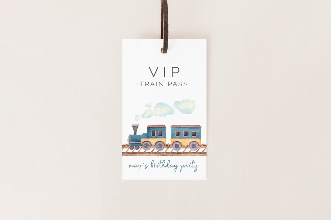 VIP Train Pass Editable Template Steam Locomotive Party - Etsy