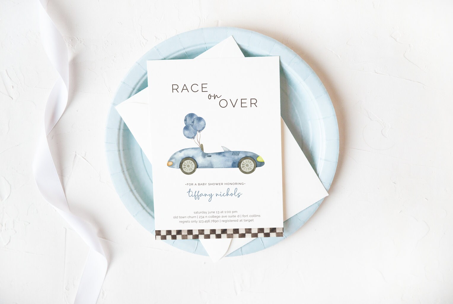 Racing Baby Shower Invitation Editable Template Our Little - Etsy